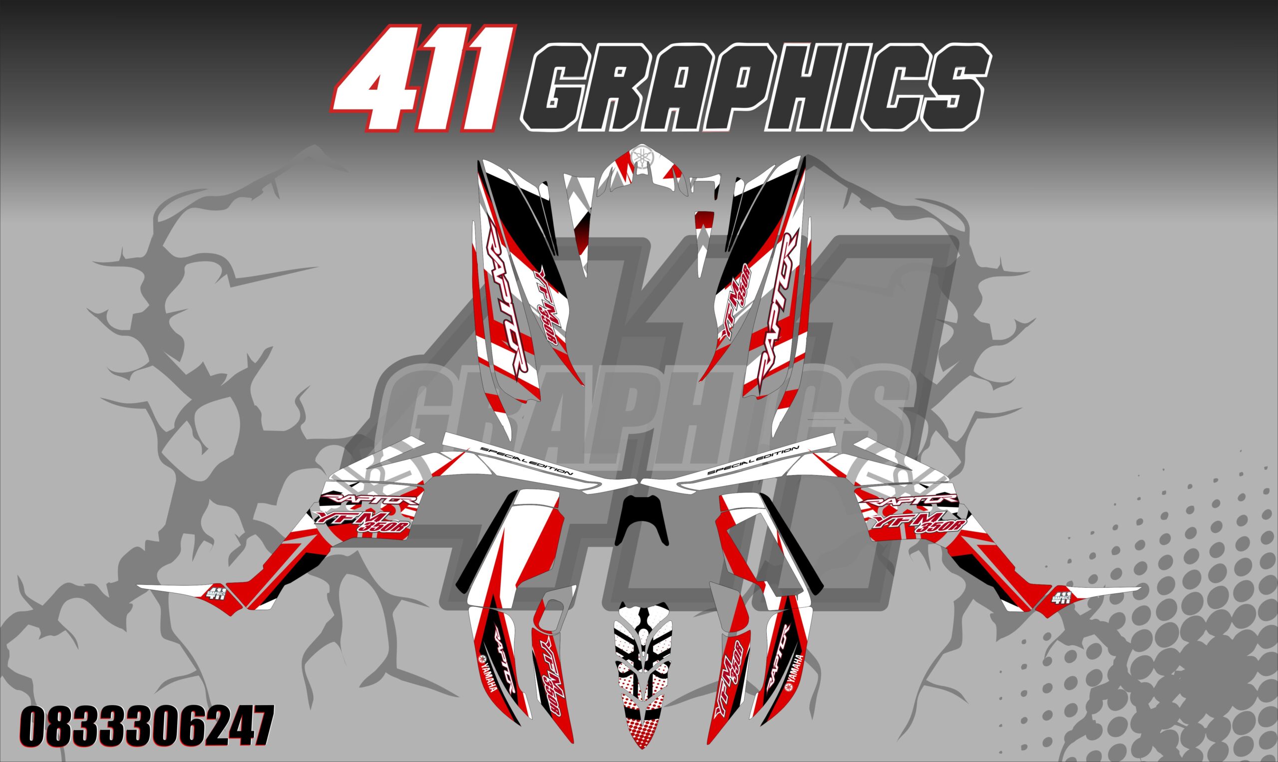 RAPTOR 350 1 STICKER KIT - Sticker Kits | 411 Graphics